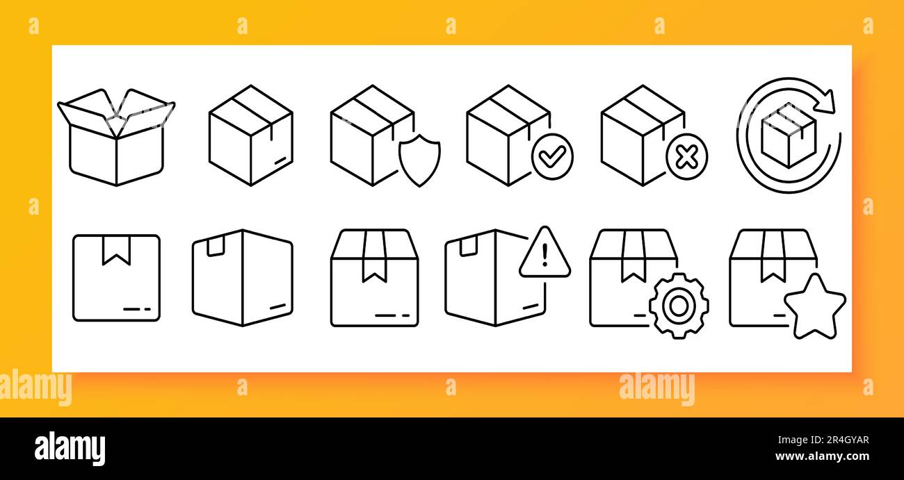 Cardboard boxes icon set. Perfect for storage and shipping. Logistics ...