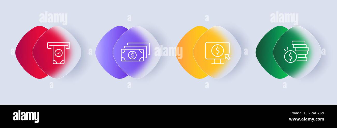 Money transfer icon set. Transferring money between individuals or ...