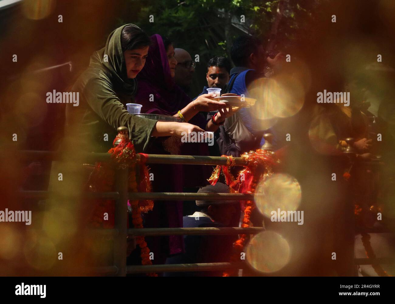 Srinagar, India. 28th May, 2023. A Kashmiri Pandit (Hindu) devotee ...