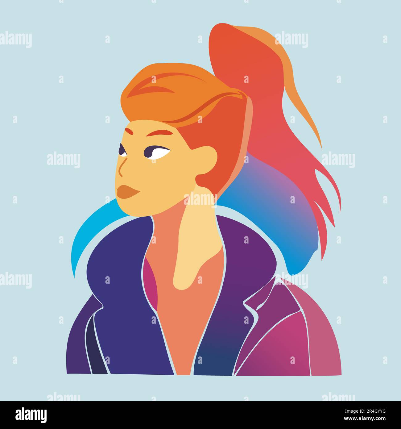 Teen girl ponytail Stock Vector Images - Alamy