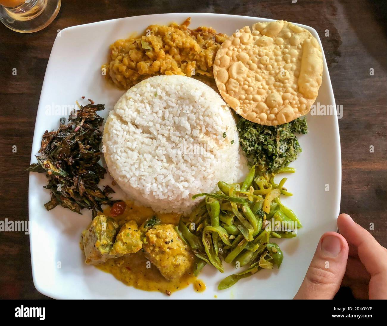 asian food, delicious top view typical local asian food on table in Sri ...