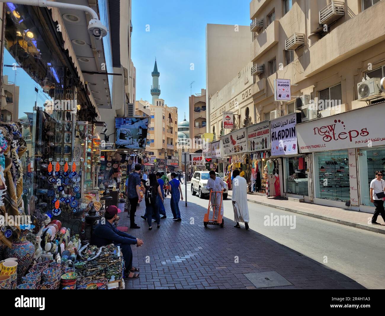 View of a street in Deira, one of the oldest and most established areas ...