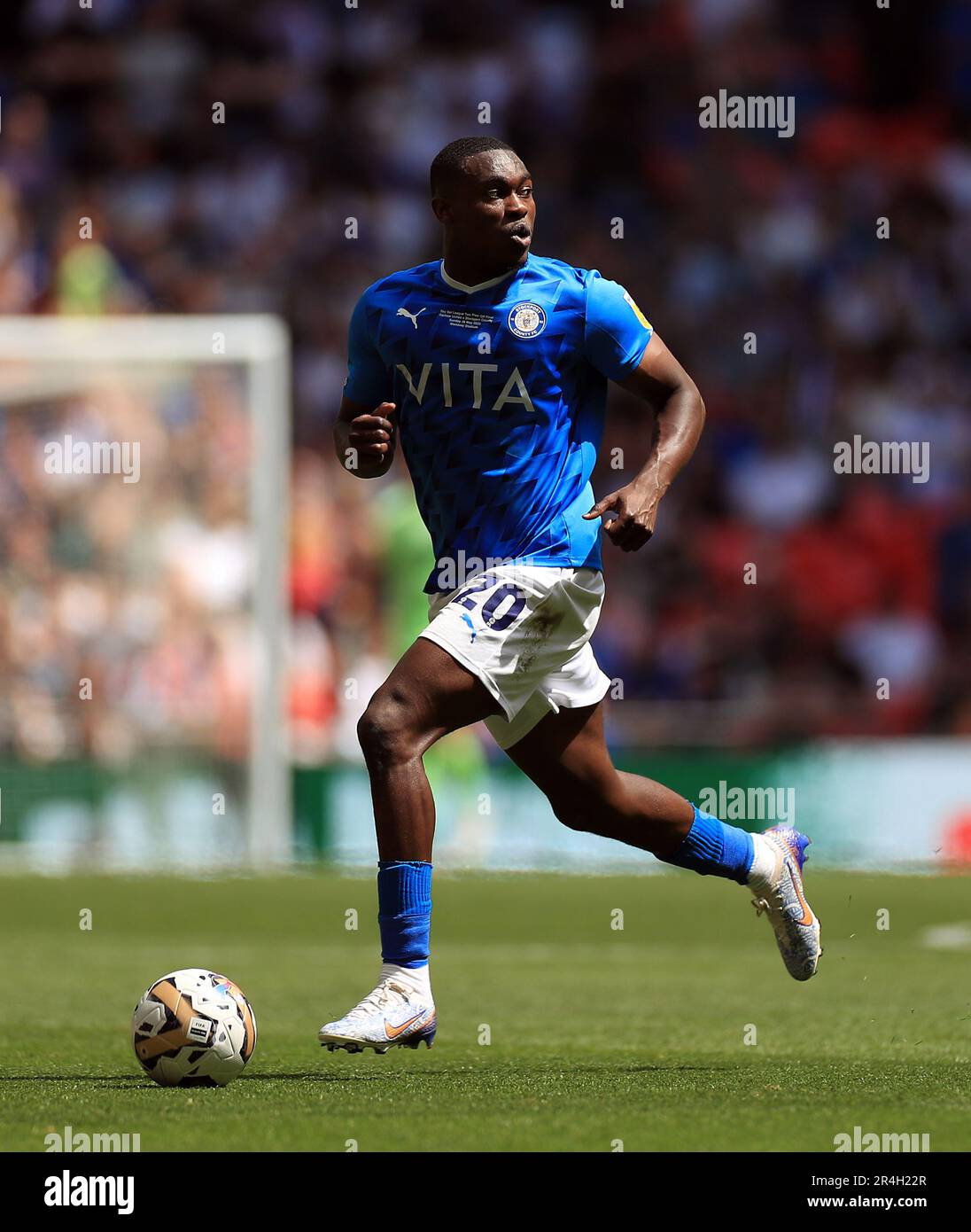 Stockport County's Isaac Olaofe during the Sky Bet League Two play-off ...