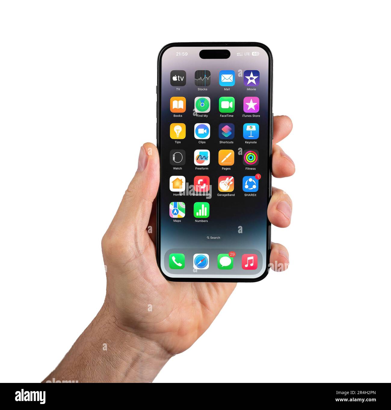 Lodz, Poland May 14 2023 Home screen of phone with different app logos ...