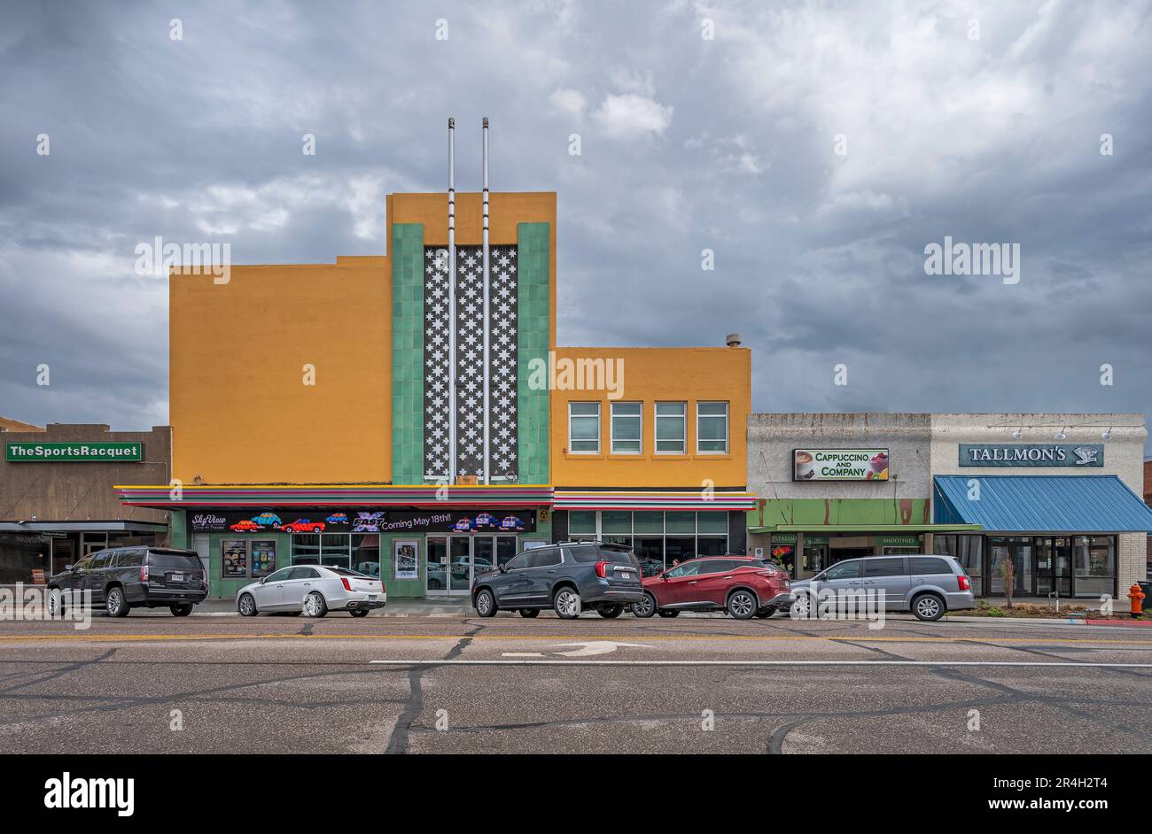 Scottsbluff, Nebraska, USA – May 11, 2023: View of Broadway, a major ...