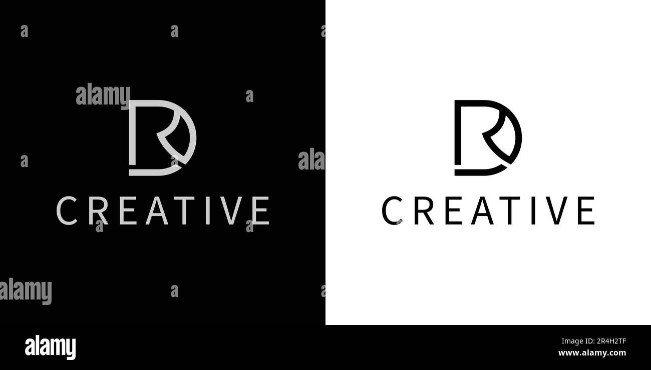 Letters abstract logo DR, RD, D. monogram logo concept. simple design ...