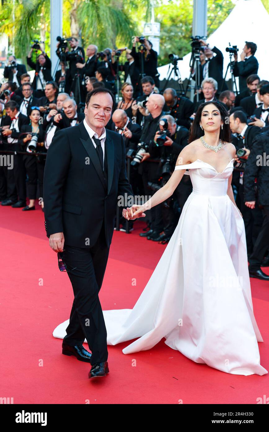 Cannes, France. 27th May, 2023. CANNES - MAY 27: Quentin Tarantino and Daniella Pick arrives to ...