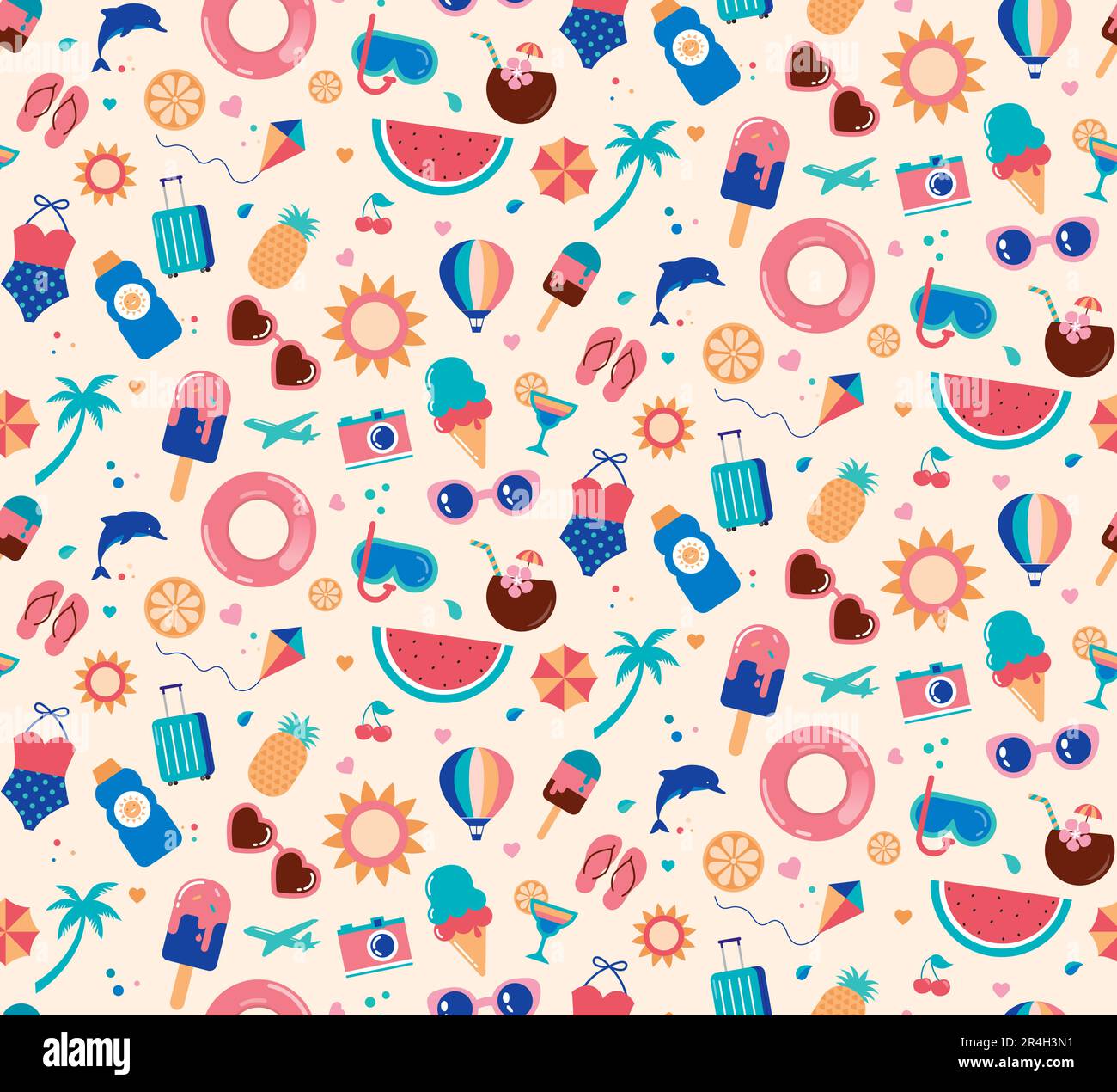 Beach seamless pattern hi-res stock photography and images - Alamy