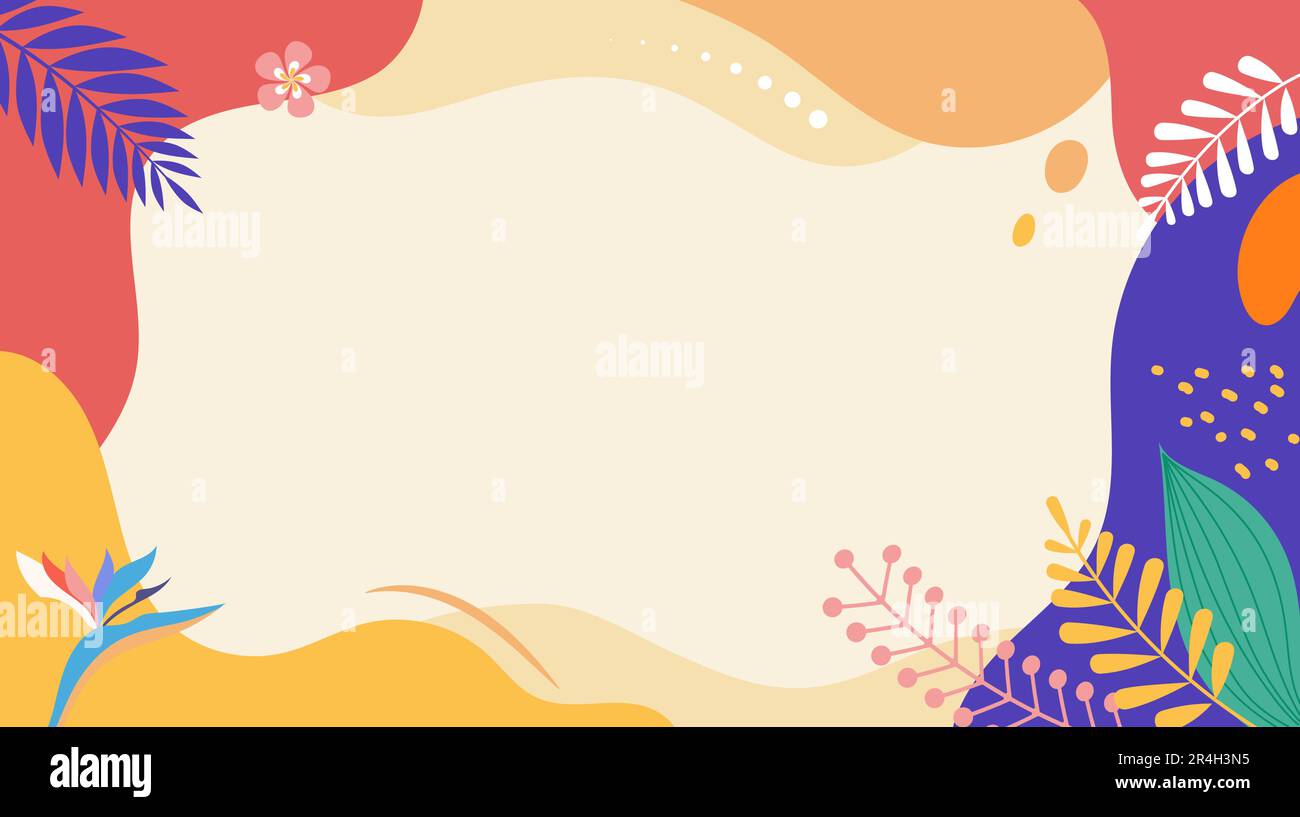 Colorful summer background - horizontal layout banner design. Tropical ...