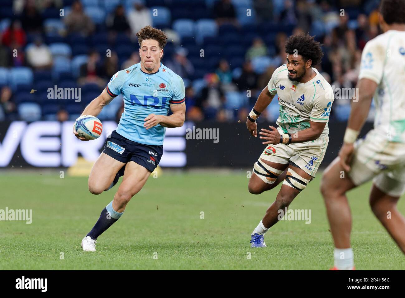 Mark Nawaqanitawase of the Waratahs runs with the ball during the Super ...