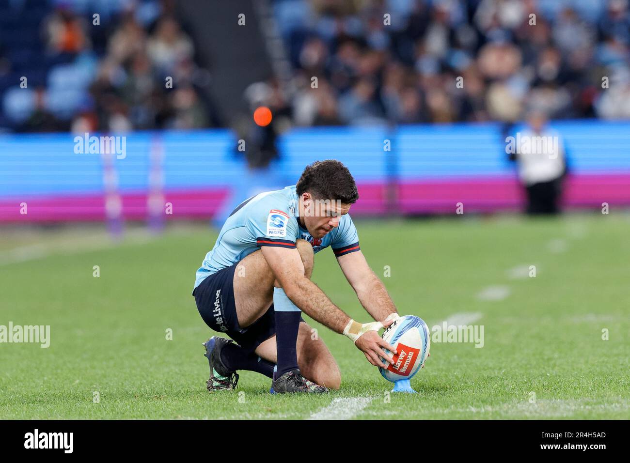Ben Donaldson of the Waratahs prepares to kick a penalty during the ...