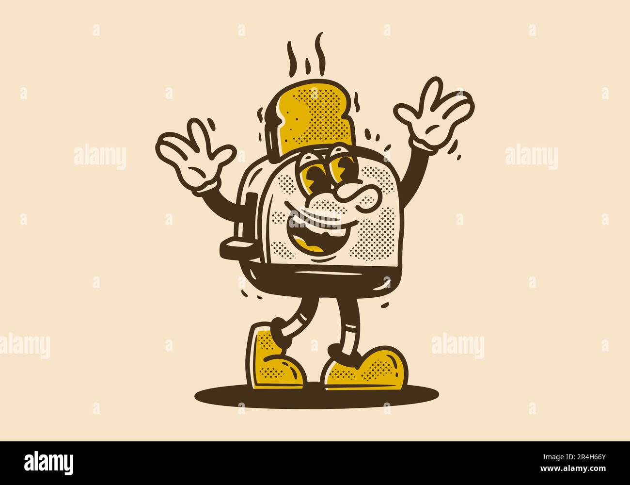 Vintage mascot character illustration of toast Stock Vector Image & Art ...