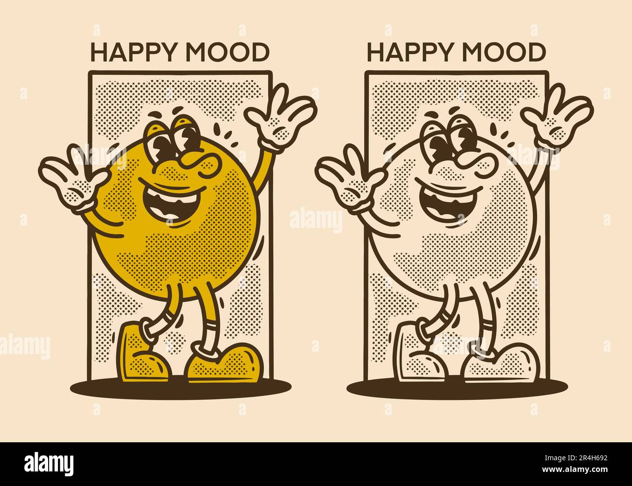 Vintage style illustration design of happy character Stock Vector Image ...