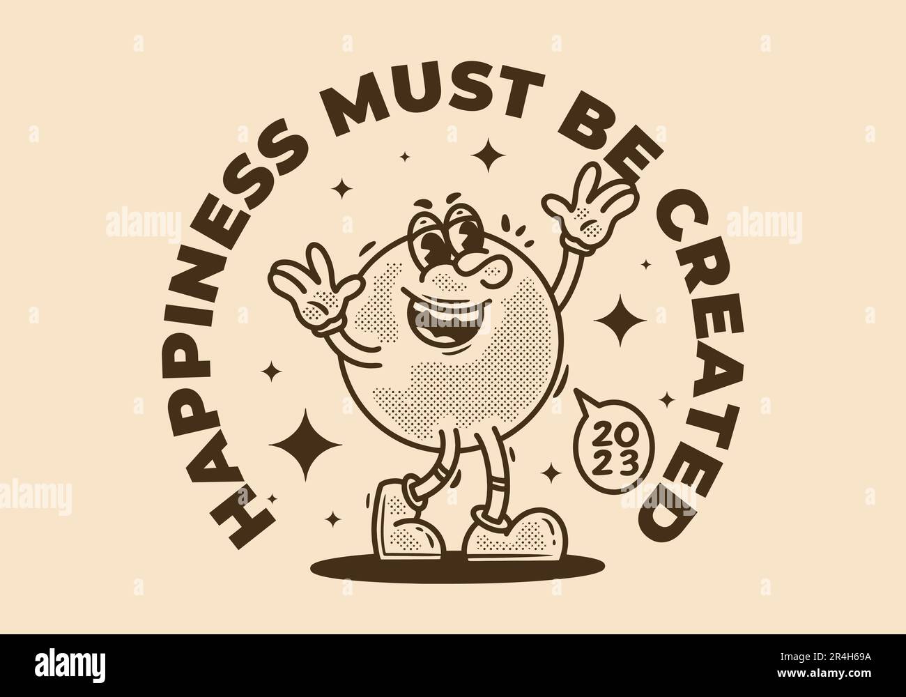 Vintage style illustration design of happy character Stock Vector Image ...
