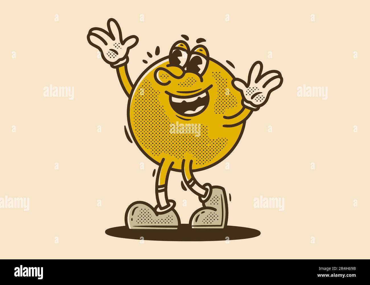 Happy character design with happy face in vintage style Stock Vector ...