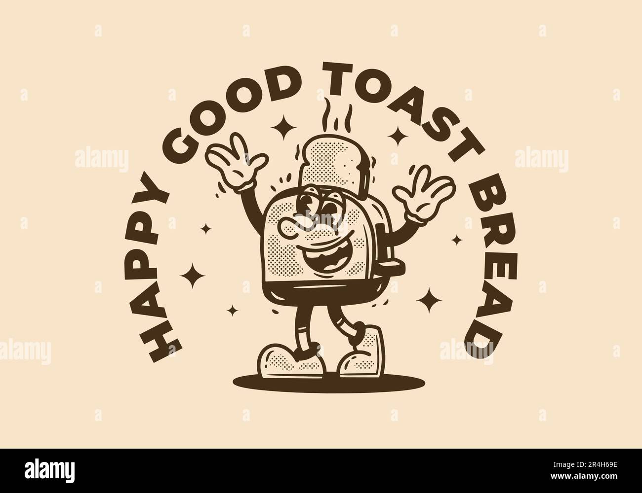 Mascot character design of toast bread with happy face Stock Vector ...