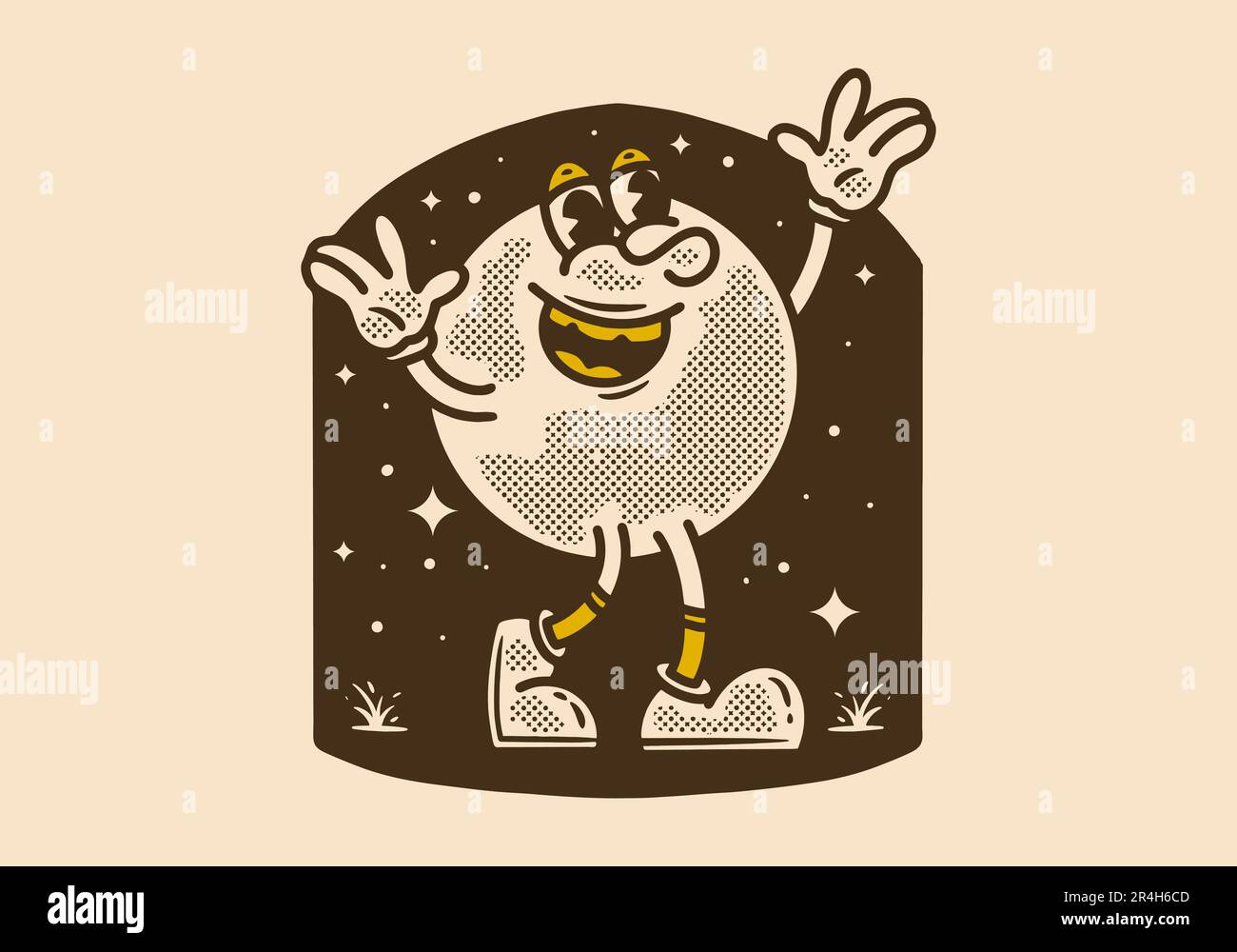 Vintage style illustration design of happy character Stock Vector Image ...