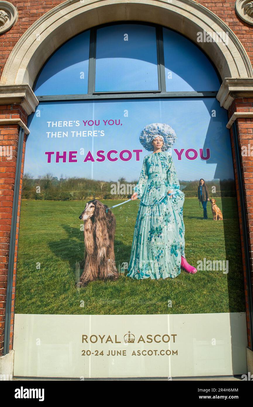 Ascot, Berkshire, UK. 28th May, 2023. A advert for Royal Ascot. With ...