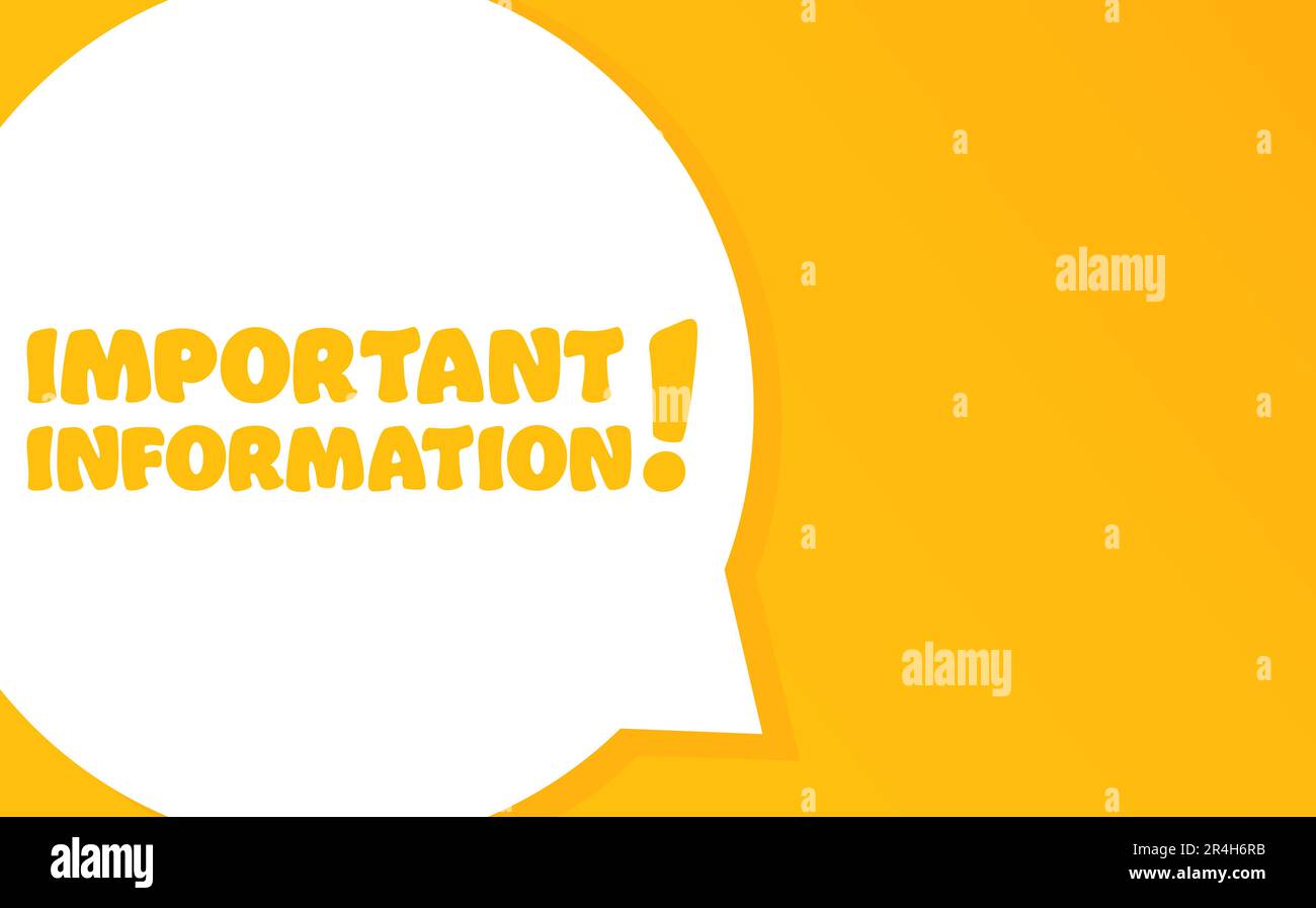 Important information. Speech bubble with Important information text ... Important information. Speech bubble with Important information text ...