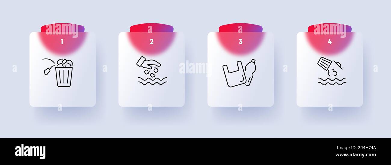 Eco-friendly waste icon set. Recycling bins, trash bags, composting ...