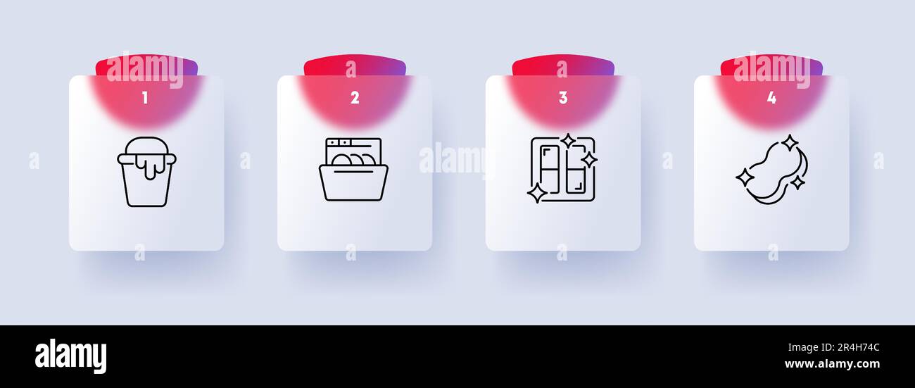 Home cleaning icon set. Household chores, tidying up, cleanliness ...