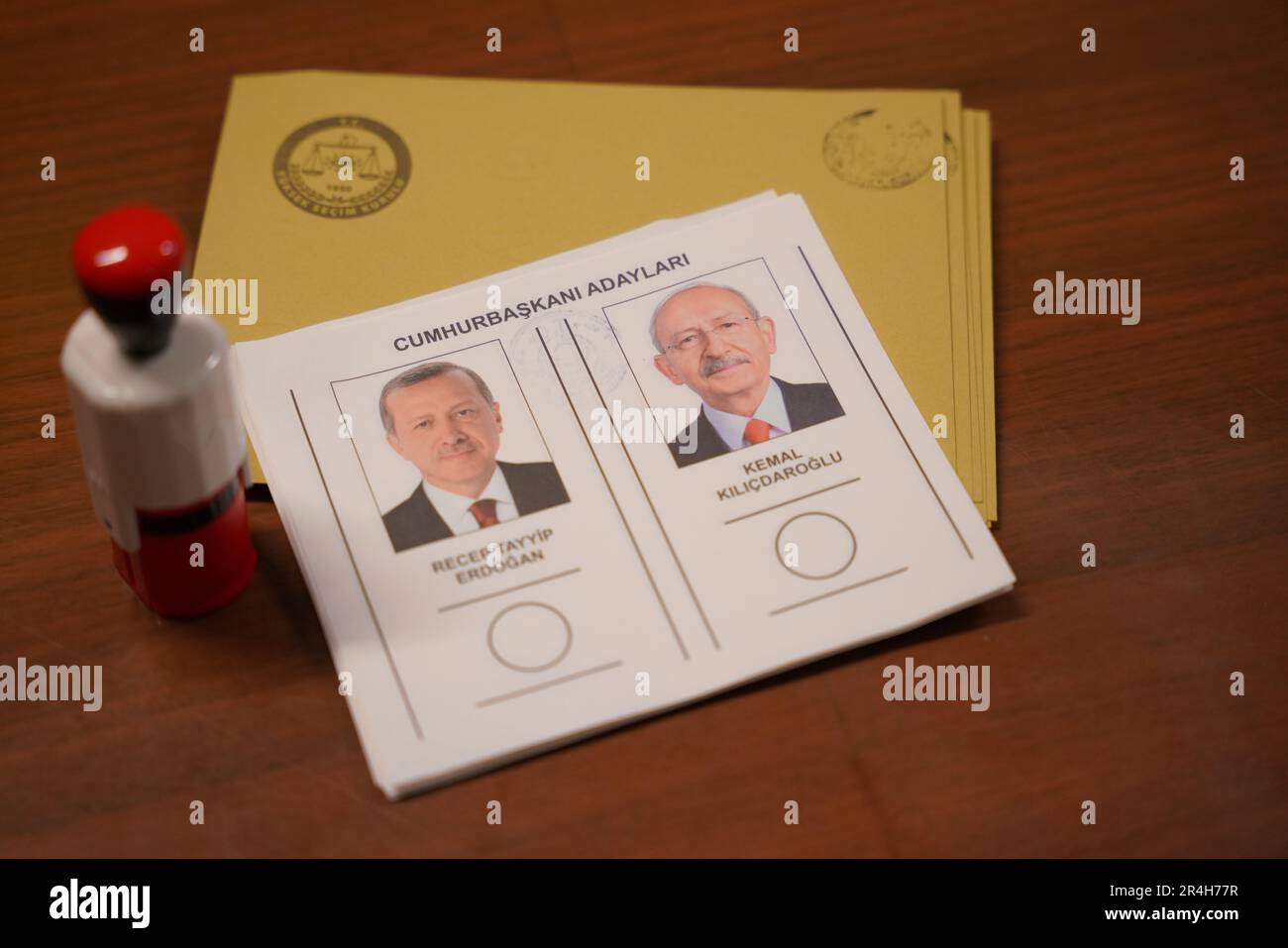 ISTANBUL, TURKIYE - MAY 29, 2023: Ballot paper shows Recep Tayyip ...