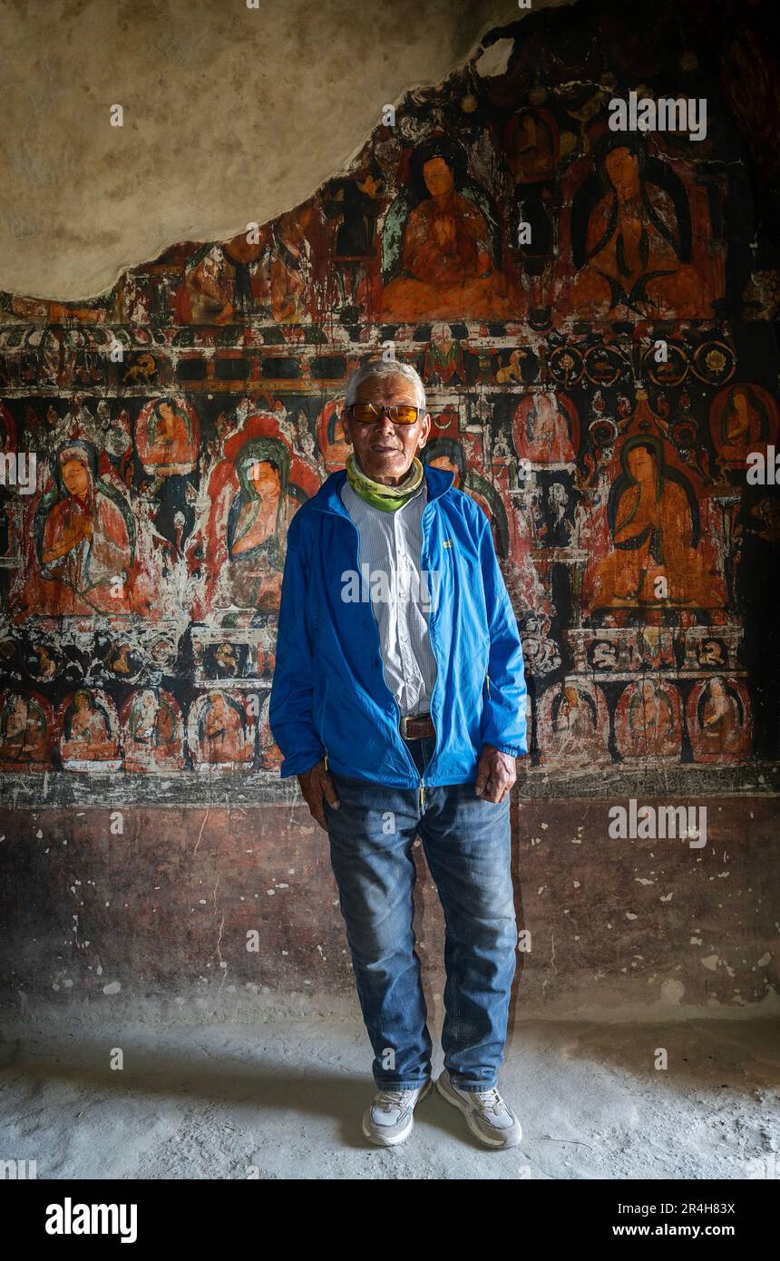 (230528) -- ZANDA, May 28, 2023 (Xinhua) -- Rigzin Wangzhab poses for a ...