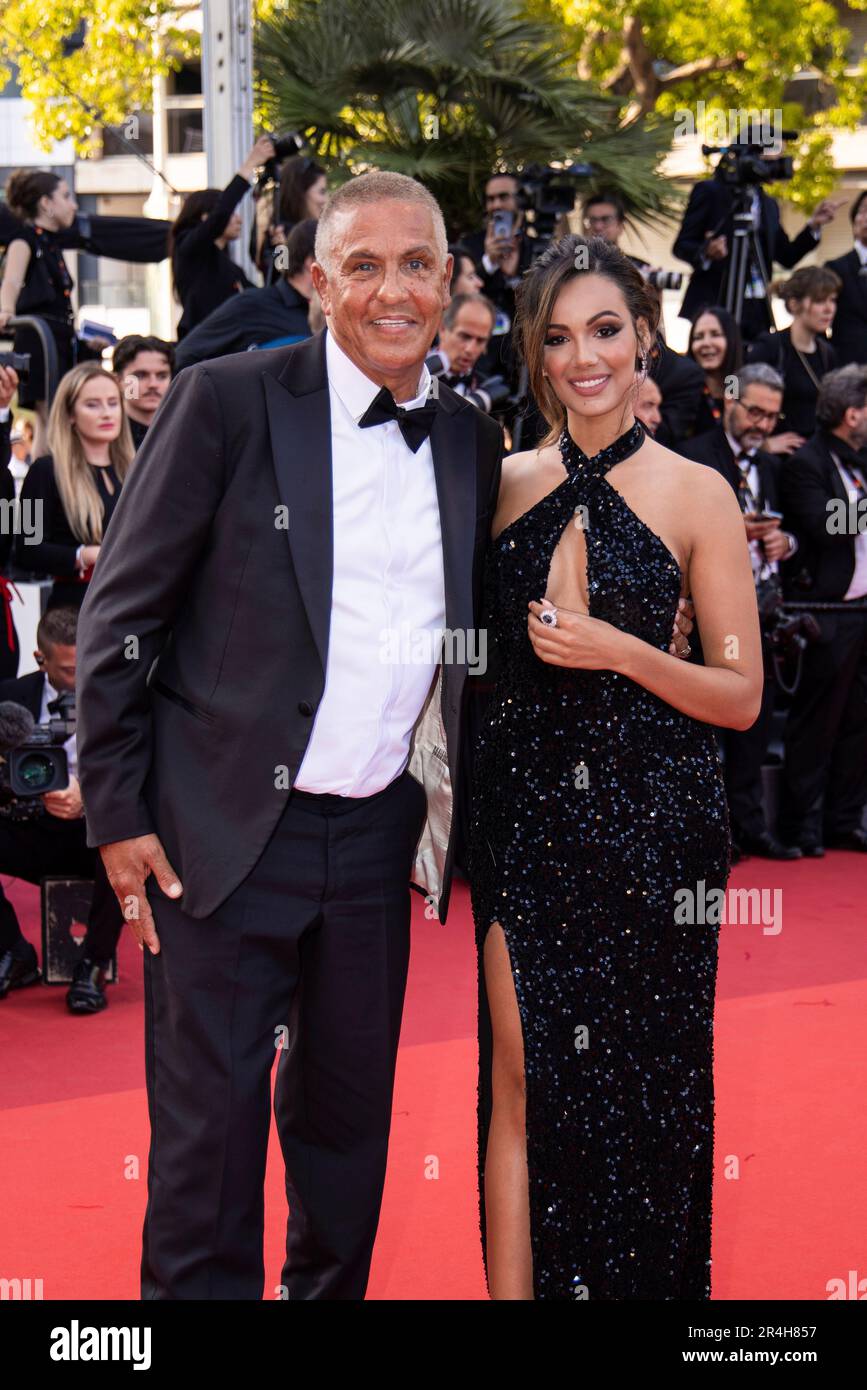 Samy Naceri and Sofia Athena pose for photographers upon arrival at the ...