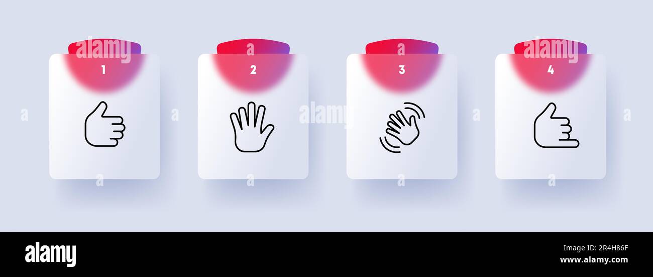 Sign language communication icon set. Hand gestures, deaf culture ...