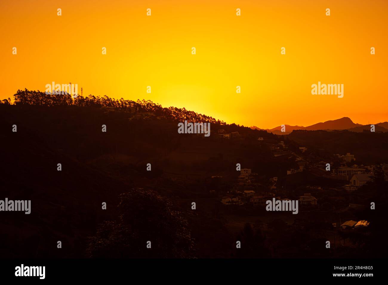 City of Arace in the state of Espírito Santo - Brazil at sunset time ...