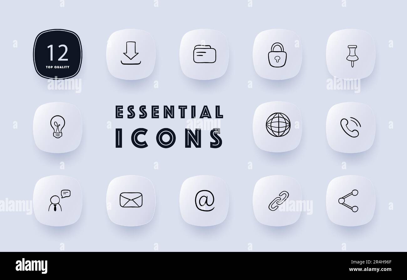 File transfer icon set. Data sharing, file exchange, network ...