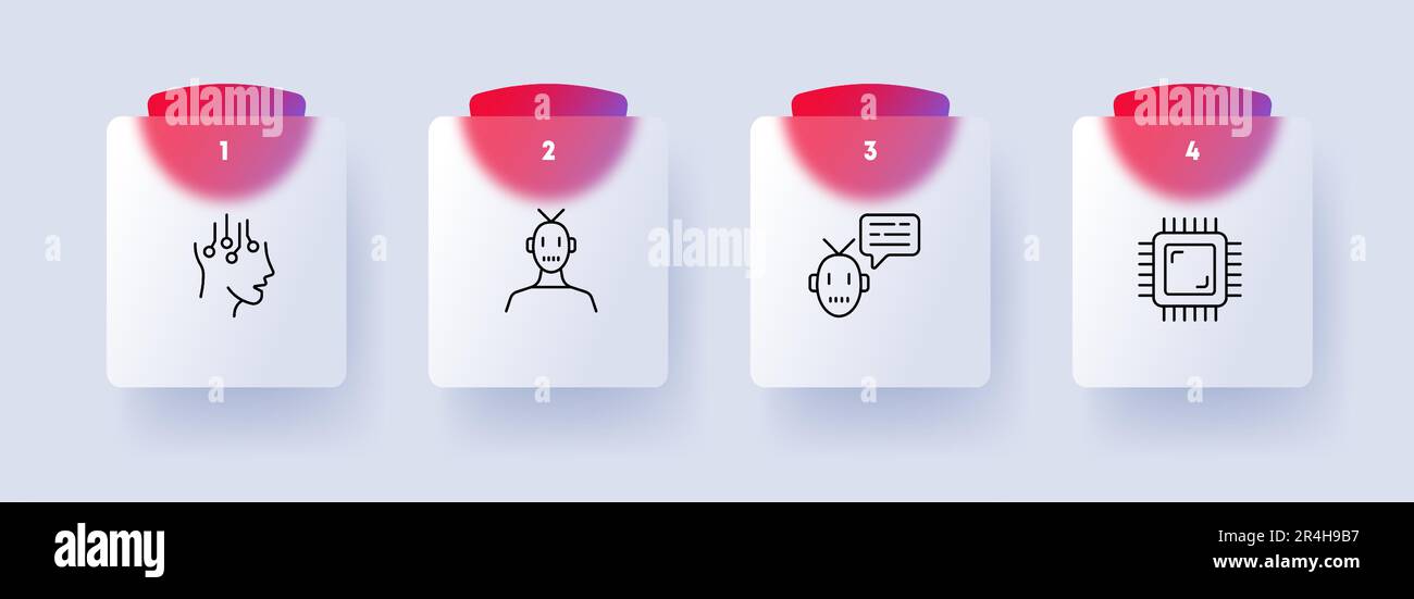 Artificial Intelligence Icon Set Intelligent Machines Cognitive Computing Data Analysis