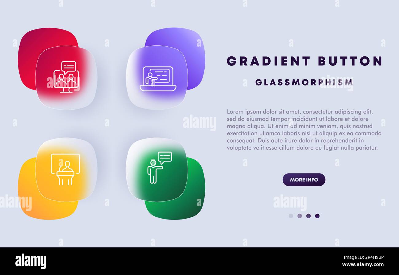 Online meeting icon set. Virtual communication, remote collaboration ...