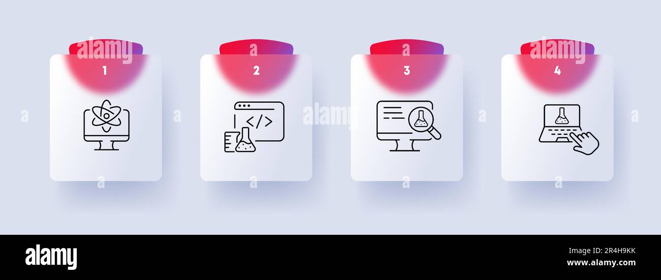 Scientific research online icon set. Virtual collaboration, data ... Scientific research online icon set. Virtual collaboration, data ...