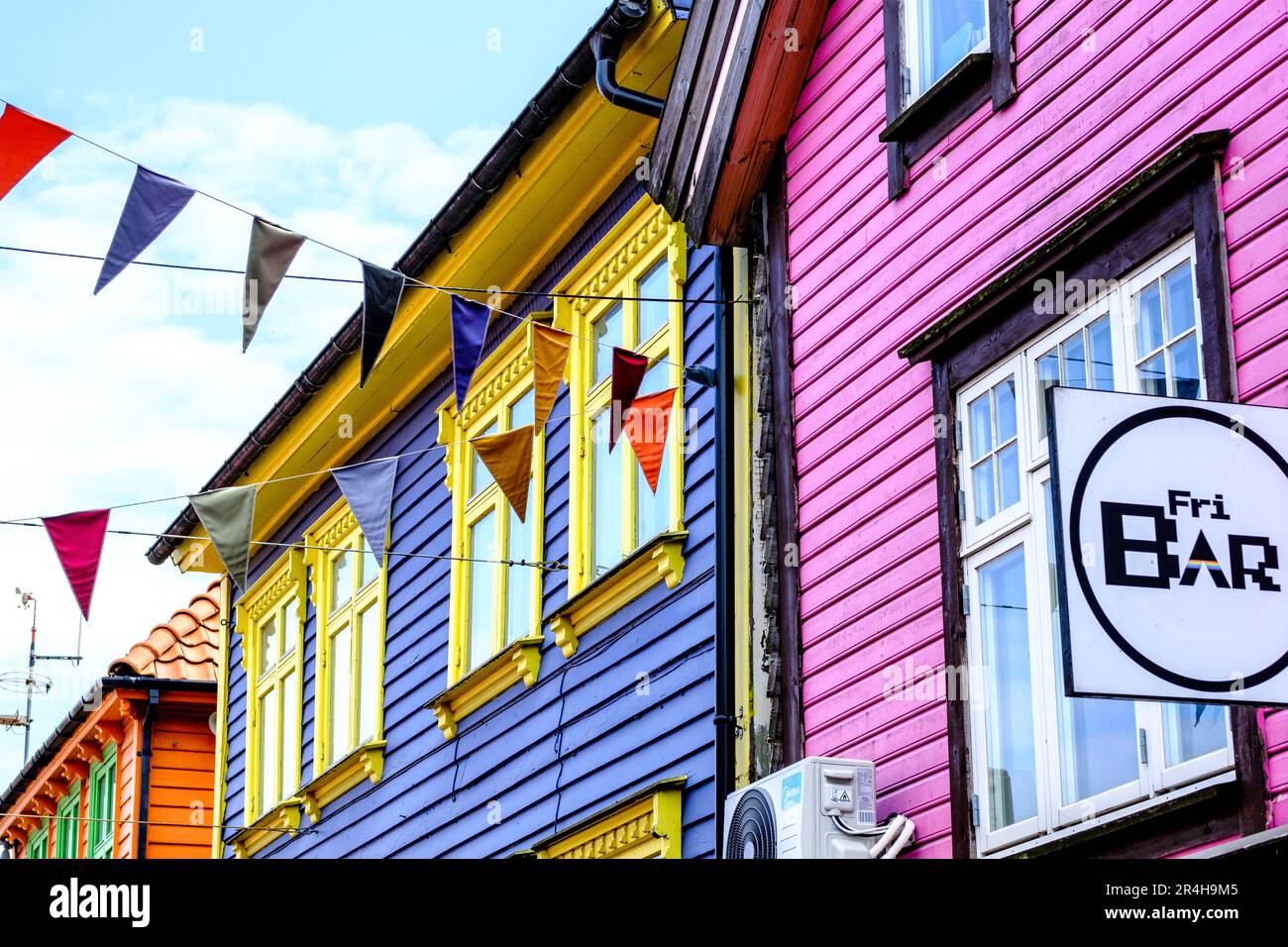 Stavanger, Rogaland, Norway, May 19 2023, Brightly Coloured Painted ...