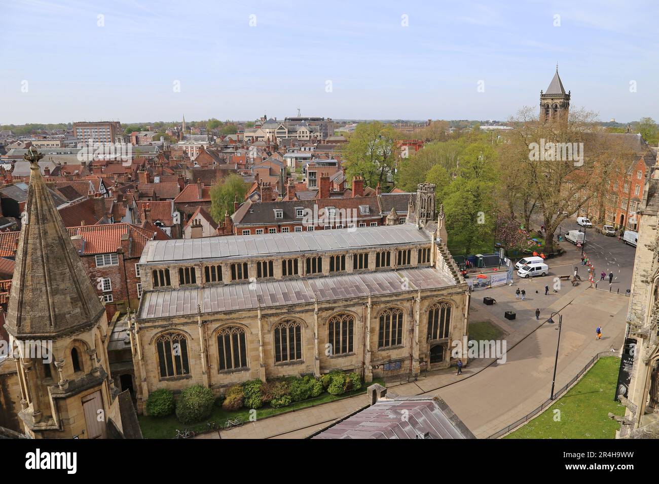 St Michael le Belfrey, seen from roof of South Transcept, York Minster ...