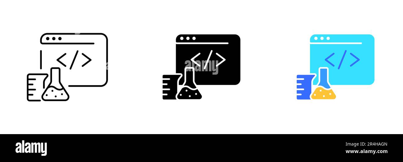 A monitor with test tubes icon. This icon represents laboratory work ...