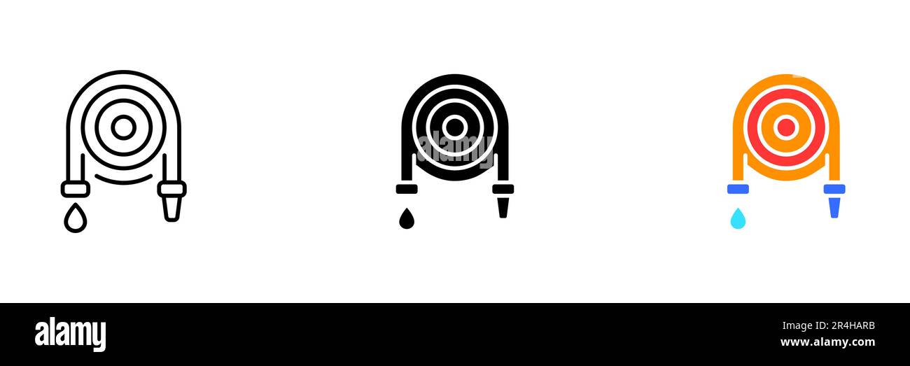 An illustration of a coiled fire hose, a vital tool used by ...