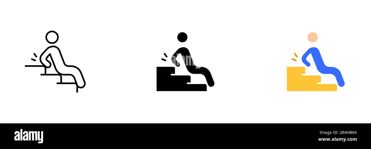 A vector illustration of a person falling on a set of stairs or steps ...