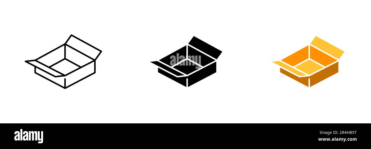 An open cardboard box with flaps folded back, revealing its contents ...