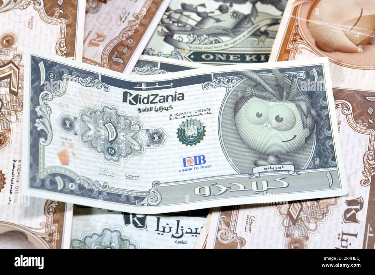Cairo, Egypt, May 26 2023: KidZos money, currency of KidZania, a ...