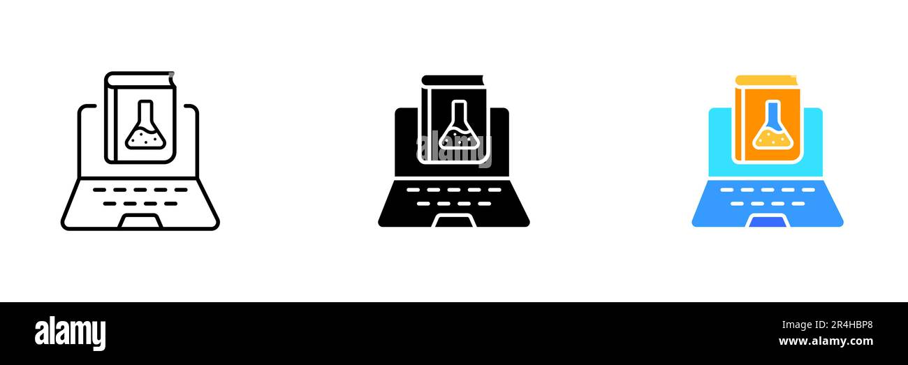 An illustration of a flask or beaker with liquid on a background of a ...