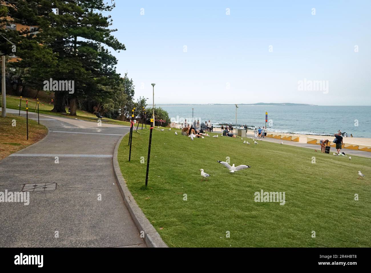 Sydney, NSW, Australia - 12-15-2019: People relaxing at south Cronulla ...