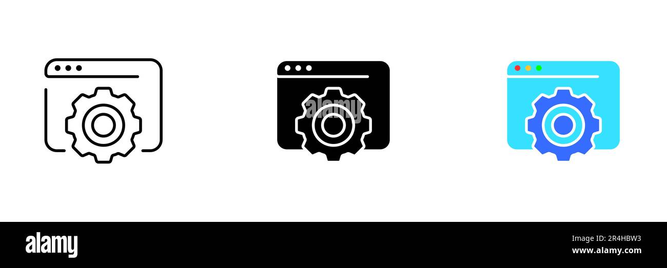 A modern and professional website icon with a gear graphic ...