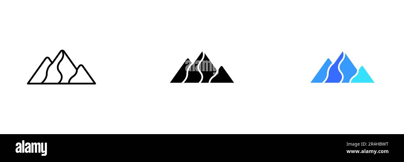 A majestic and snow-capped mountain illustration, representing strength ...