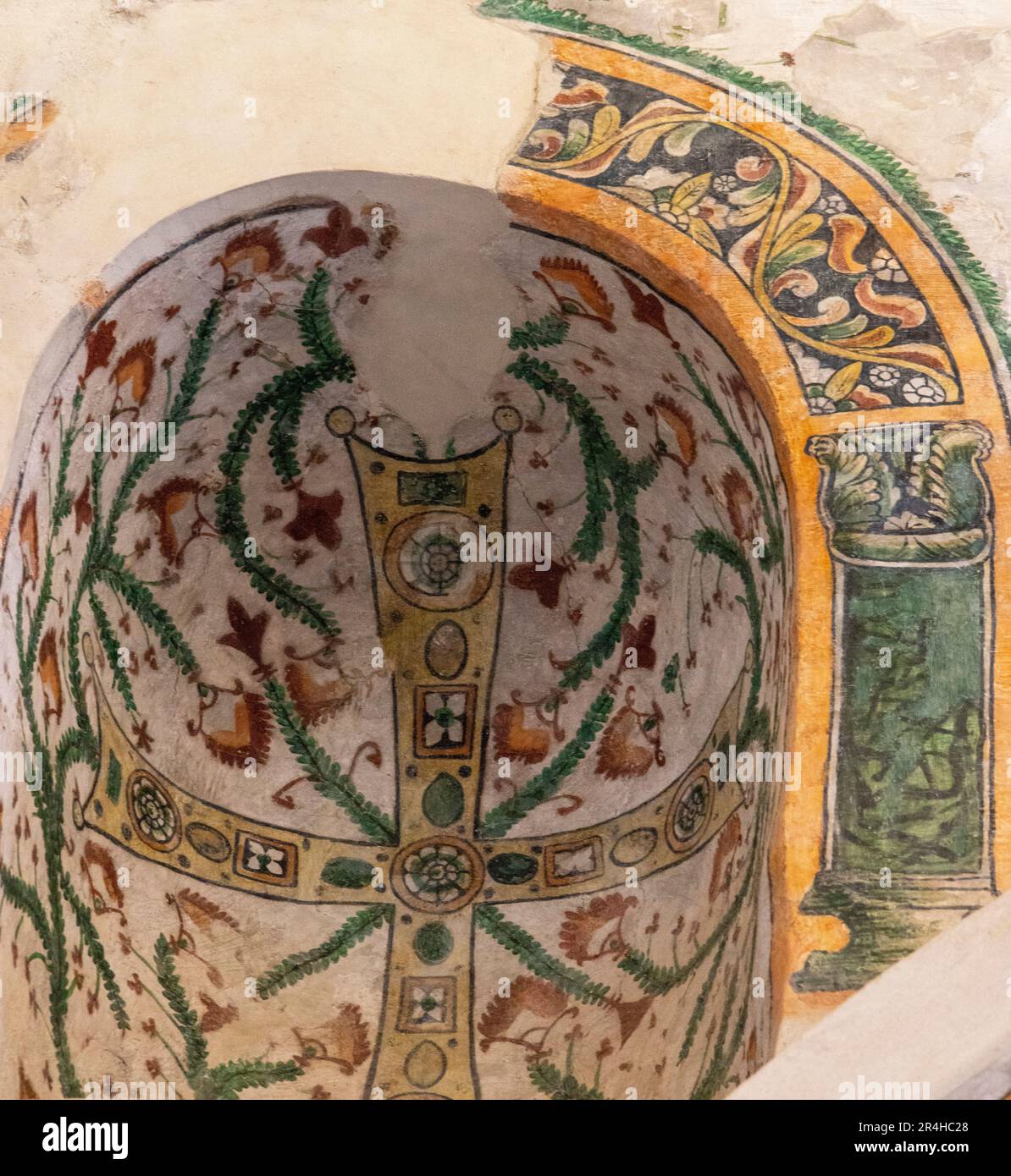 8th century painting in the Church of the Holy Virgin Mary, Deir al ...