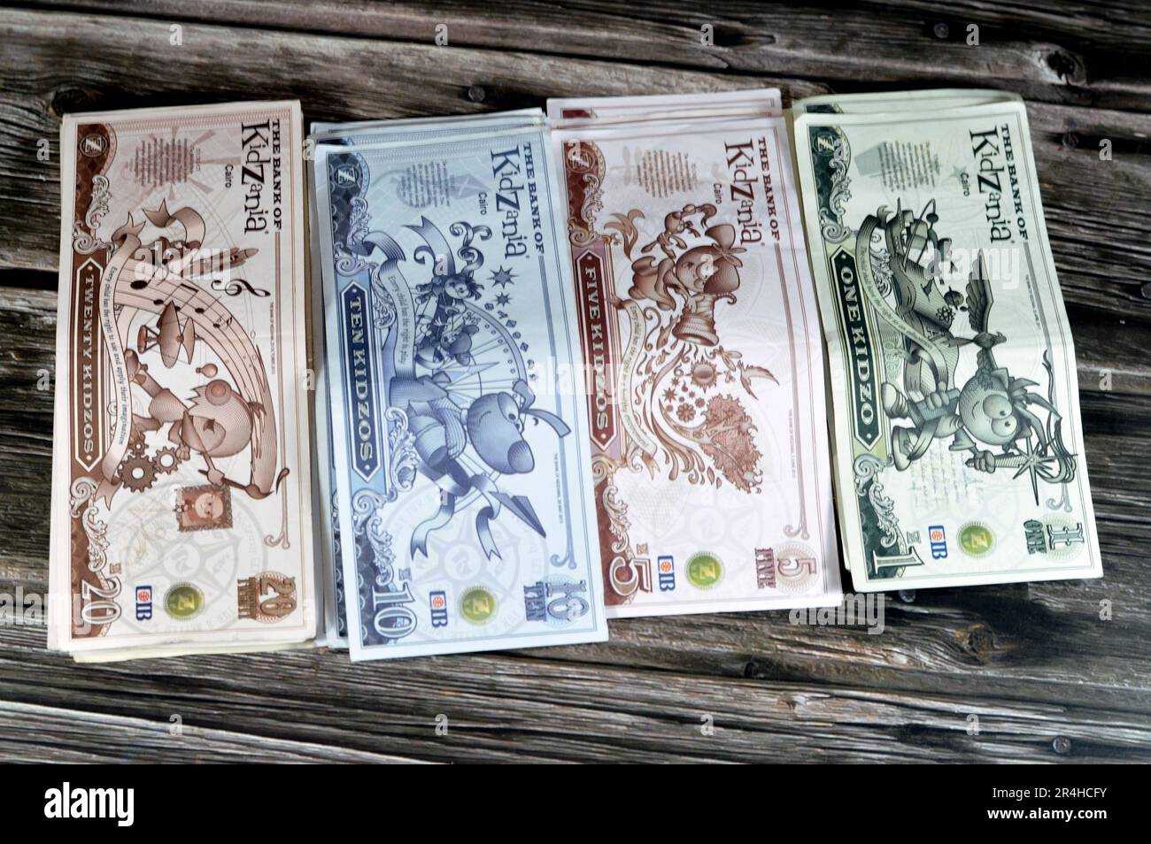 Cairo, Egypt, May 26 2023: KidZos money, currency of KidZania, a ...