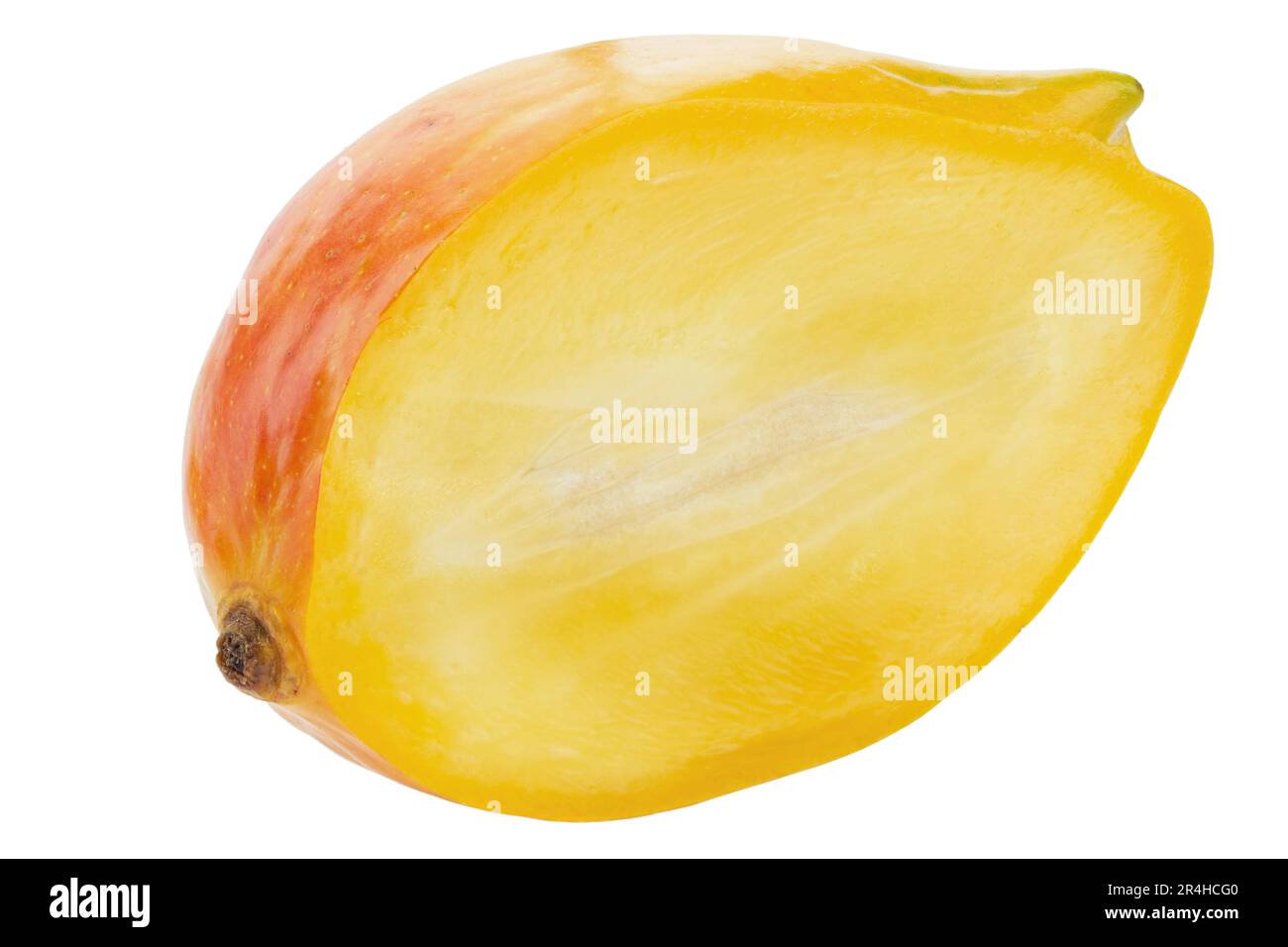 Sliced ripe yellow mango. Isolated on a white background. File contains ...