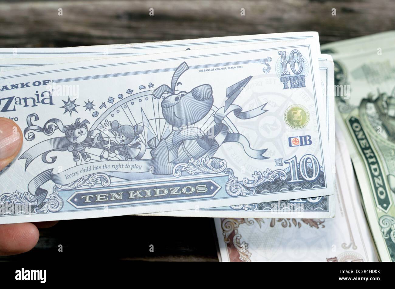 Cairo, Egypt, May 26 2023: KidZos money, currency of KidZania, a ...