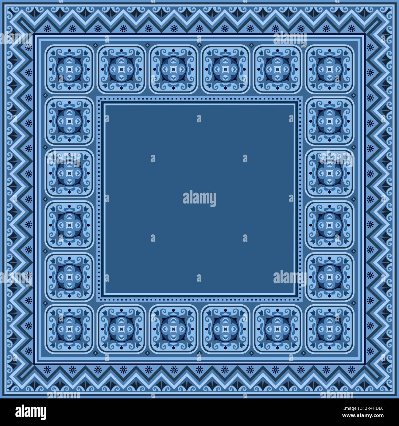 Vector abstract decorative ethnic ornamental illustration. Monochrome ...